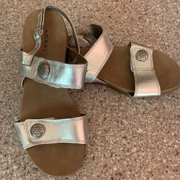 Array | Shoes | Array Barcelona Silver Metallic Leather Slingback ...